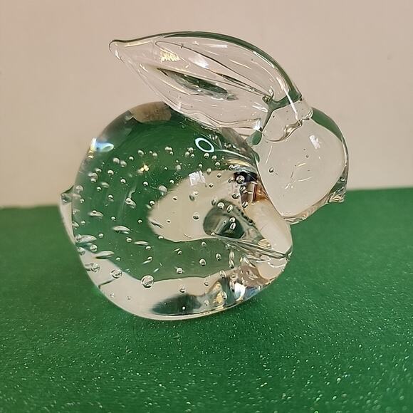 Accents | Vintage Art Glass Hand Blown Wcontrolled Bubbles Rabbit ...